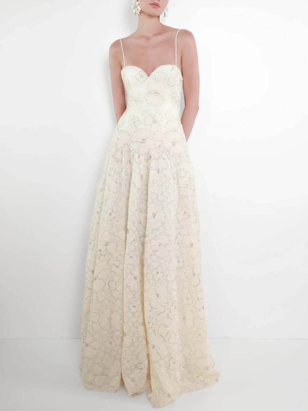 Delicate Allover Floral Texture Spaghetti Strap Maxi Dress – TopNeat